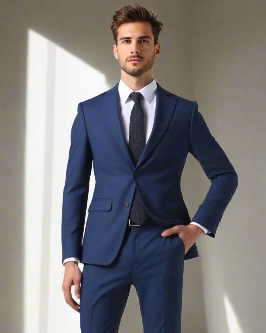 2H #002-1011-30 Navy Blue Formal suit